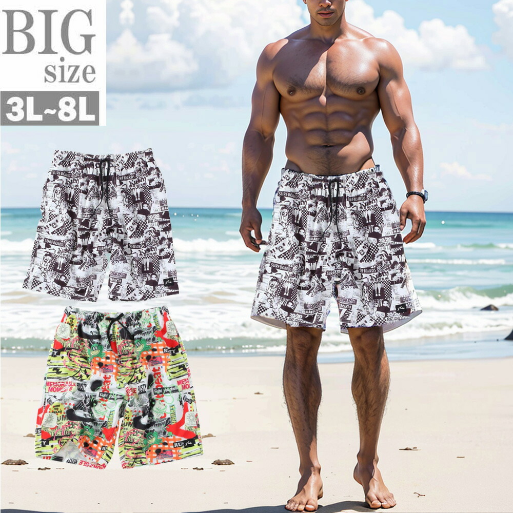 【楽天市場】3L～8L ビッグサイズ水着 サーフパンツ 大きいサイズ メンズ 海パン 海水パンツ 総柄 RUSTY メッシュサポーター C050502-02 3L 4L 5L 6L 8L ...