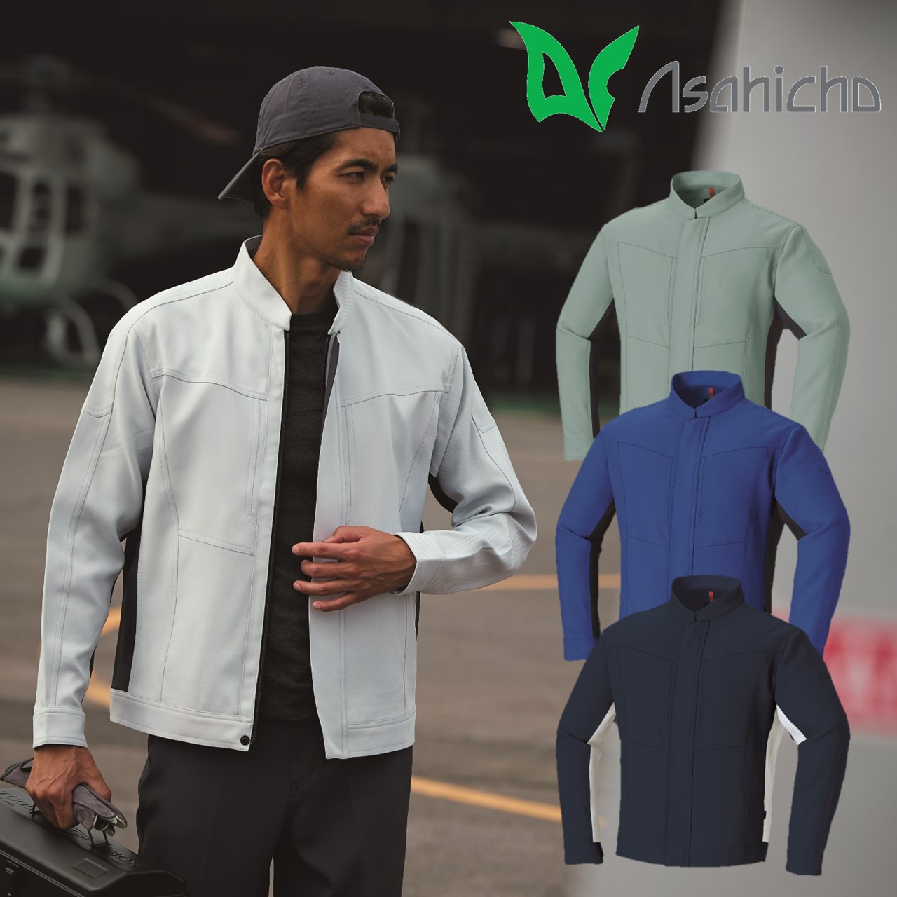 【楽天市場】888 ポケットレスブルゾン Asahicho 作業服 2024新商品 オールシーズン 帯電防止素材 ストレッチ 洗濯耐久性：作業着本舗 楽天市場店