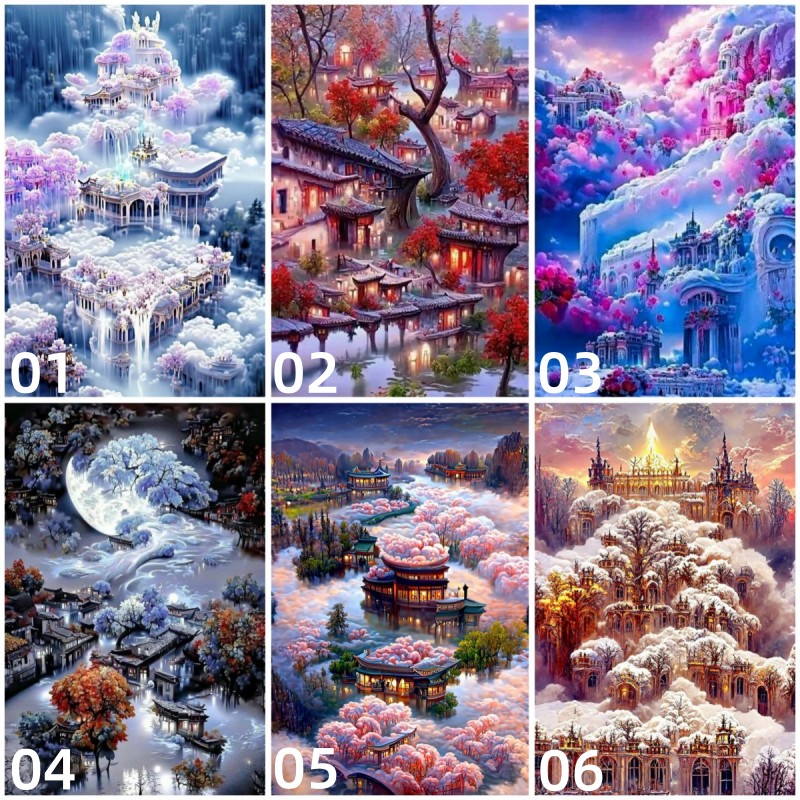 【楽天市場】【10%OFFクーポン配布中】送料無料 刺繍キット 5Dダイヤモンドアート キット ビーズ刺繍 メルヘン城 パンダ 初心者 5Dダイヤモンド ペインティングインテリア ハンドメイド ...