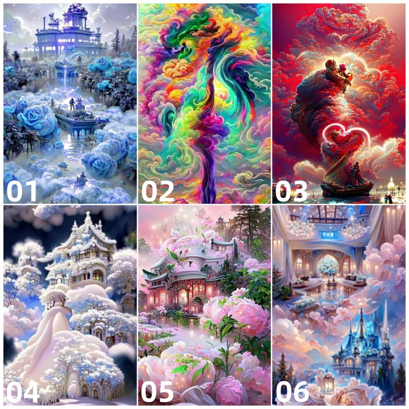 【楽天市場】【10%OFFクーポン配布中】送料無料 刺繍キット 5Dダイヤモンドアート キット ビーズ刺繍 風景 メルヘン城 パンダ 初心者 5Dダイヤモンド ペインティングインテリア ...