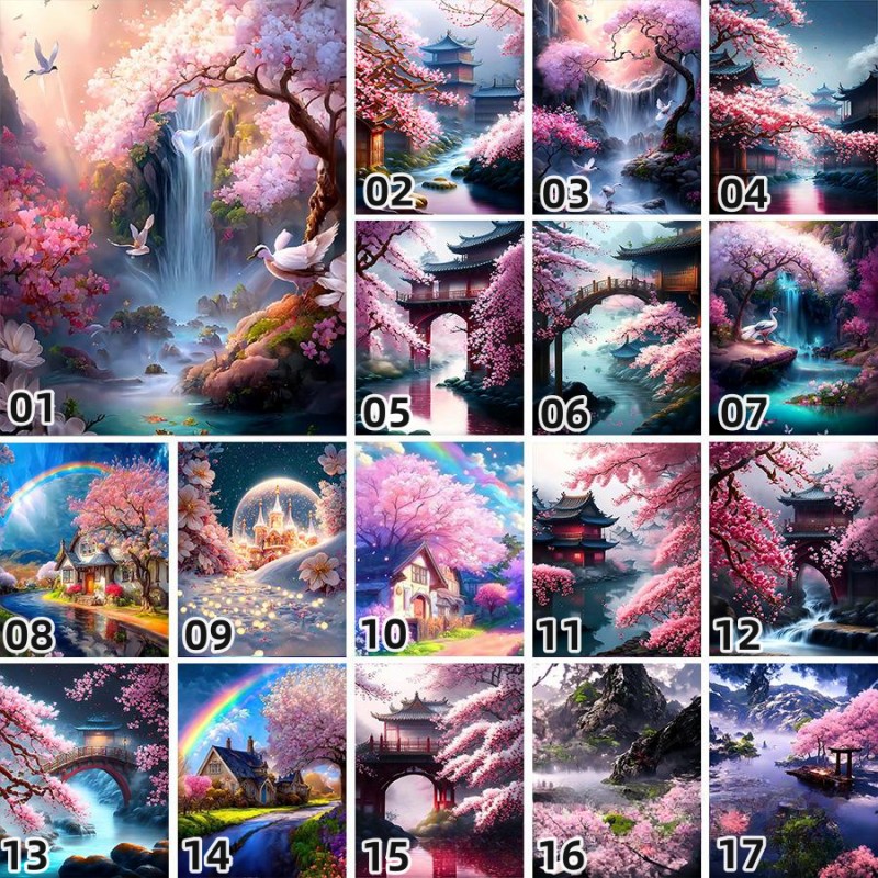 【楽天市場】【 クーポン利用で10%OFF！！】送料無料 刺繍キット 5Dダイヤモンドアート キット ビーズ刺繍 風景 初心者 5Dダイヤモンド ペインティングインテリア ハンドメイド クロス ...