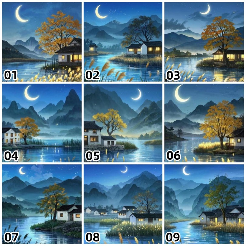 【楽天市場】【クーポン利用で10%OFF！】送料無料 刺繍キット 5Dダイヤモンドアート キット ビーズ刺繍 風景 月下の風景 初心者 5Dダイヤモンド ペインティングインテリア 趣味 ...