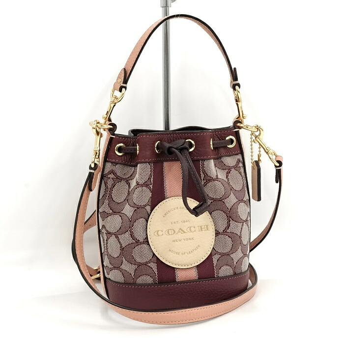 【楽天市場】【中古】COACH 2WAY ショルダーバッグ シグネチャー バケット 巾着型 キャンバス レッド C8322：サカイのリサイクルショップ