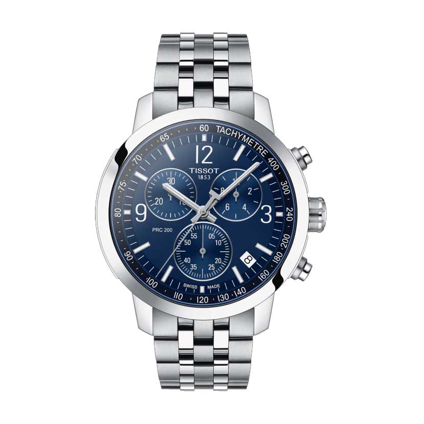 【楽天市場】正規品TISSOT【ティソ】PRC200 クロノグラフ 20気圧防水 ブルー文字盤 ステンレスバンド 【T114.417.11 ...
