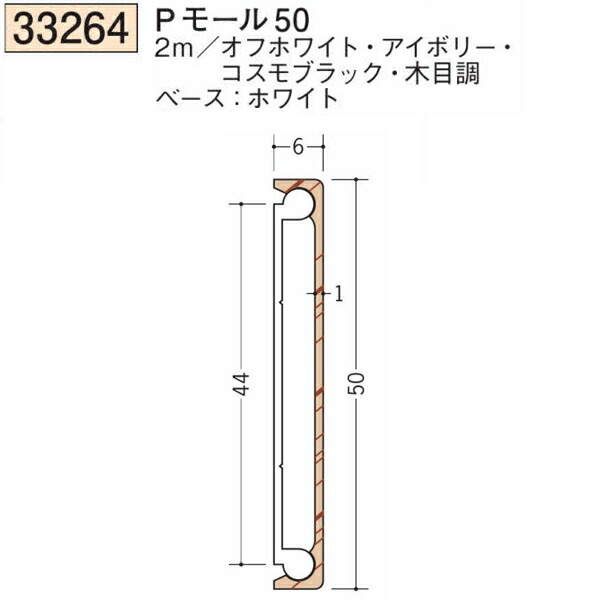 【楽天市場】創建 SOKEN 33264-2m ビニール 腰壁見切 Pモール50 長さ：2m 色：4色 個数：1個 送料無料 ★法人様限定：佐勘金物店