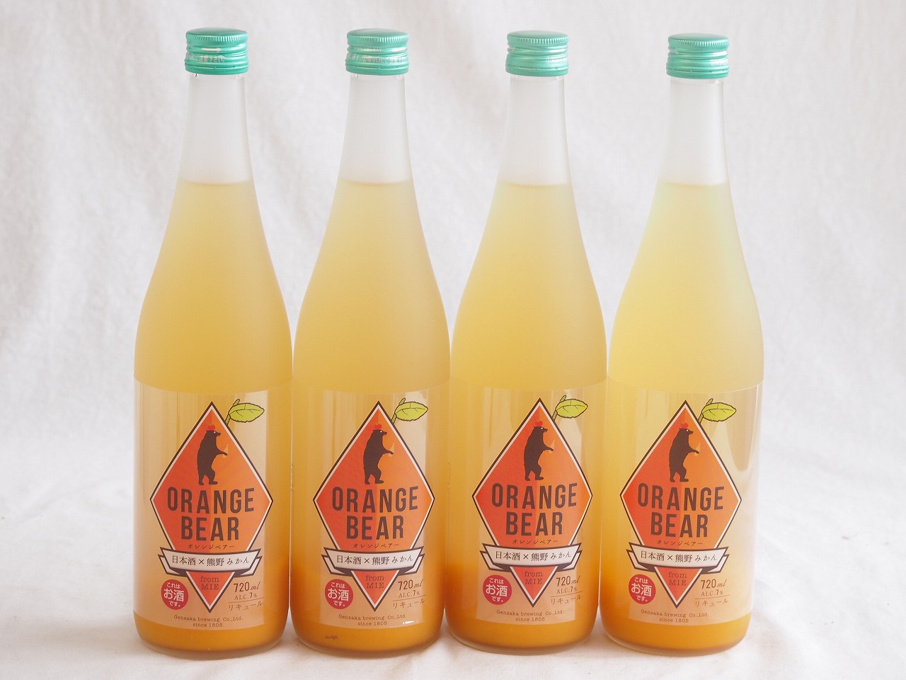 【楽天市場】4本セット(日本酒×熊野みかん ORANGE BEAR オレンジベア 7%(三重県)) 720ml×4本：贈り物本舗じざけや