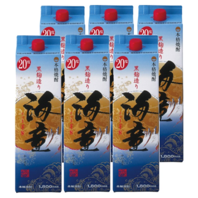 【楽天市場】海童(かいどう) 黒麹 パック 20度 1800ml×6本 芋焼酎 濱田酒造 鹿児島※北海道･東北エリアは別途運賃が1000円発生 ...