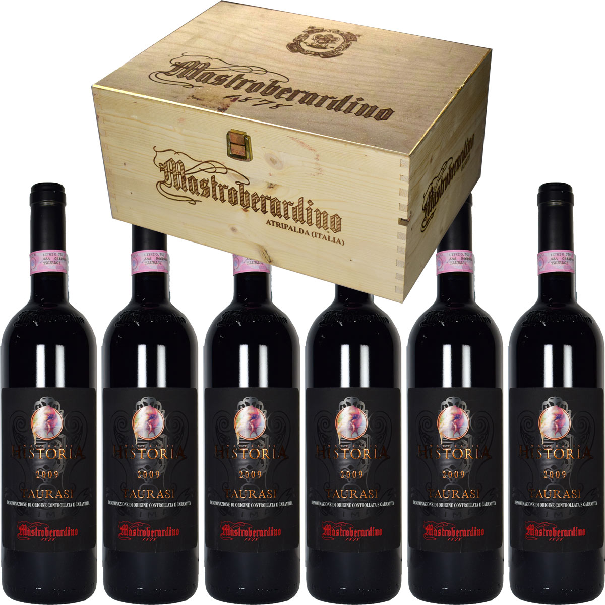 【楽天市場】木箱入6本セット マストロベラルディーノ タウラージ ヒストリア 2009（平成21年）750ml赤Taurasi ...