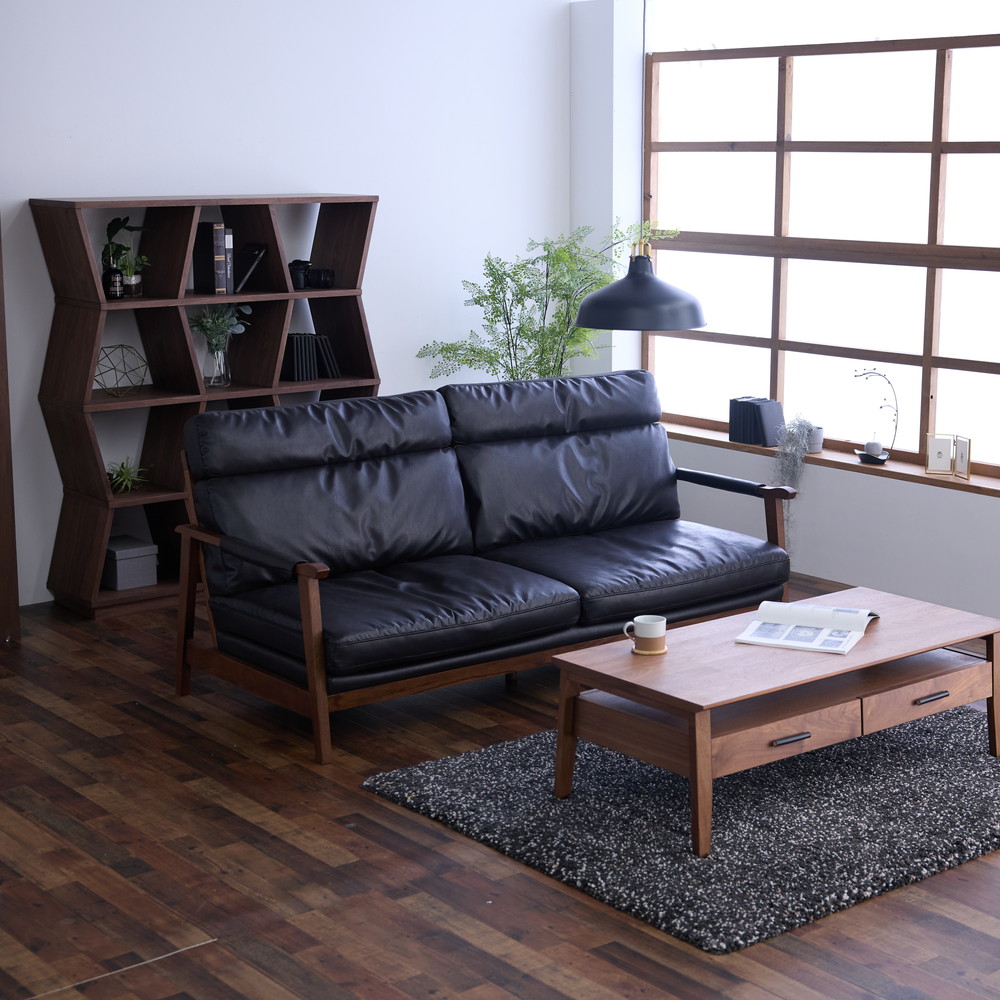 【楽天市場】SLD2 2人掛ソファ レザーファブリック ソファ 2Pソファ キャメル ブラック SJ OH：SAKODAオンライン楽天市場店