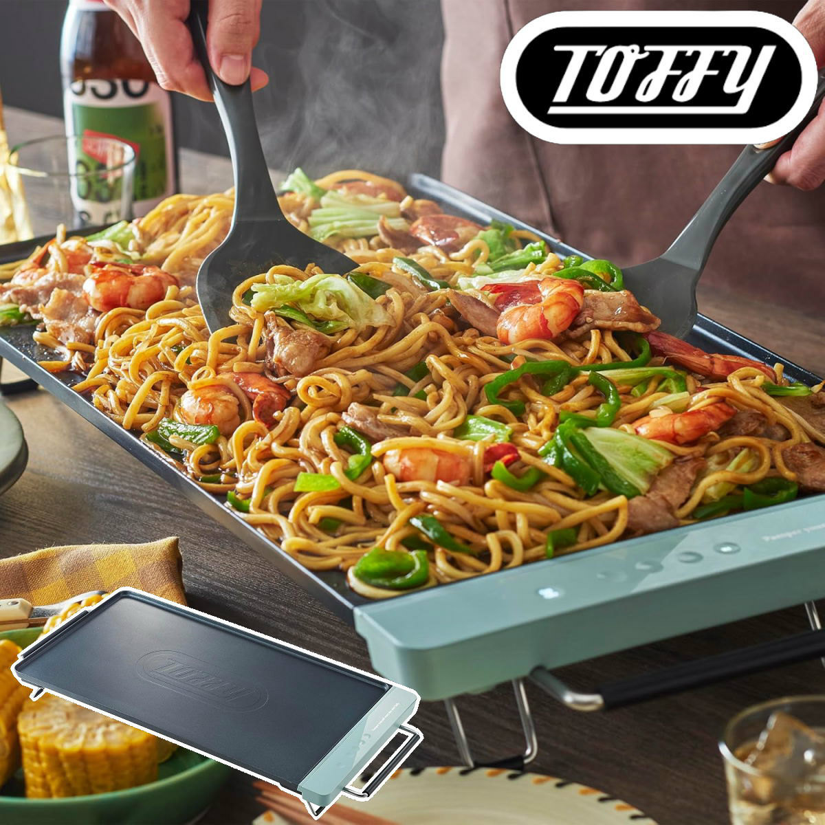 【楽天市場】【6/5限定★当選確率2分の1★最大100%Pバック】\ポイント10倍／Toffy スリムグリルプレート K-GP2-PA | 収納時530*30*280mm 丸洗いOK フラット ...