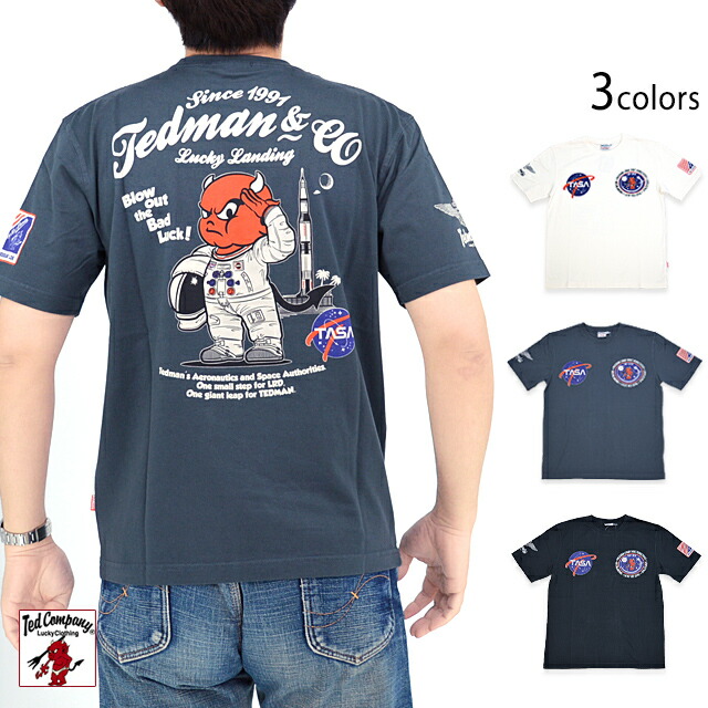 【楽天市場】PROGRAM「LOR」半袖Tシャツ TEDMAN テッドマン TDSS-568 宇宙 ロケット エフ商会 efu 赤鬼 アメカジ ...