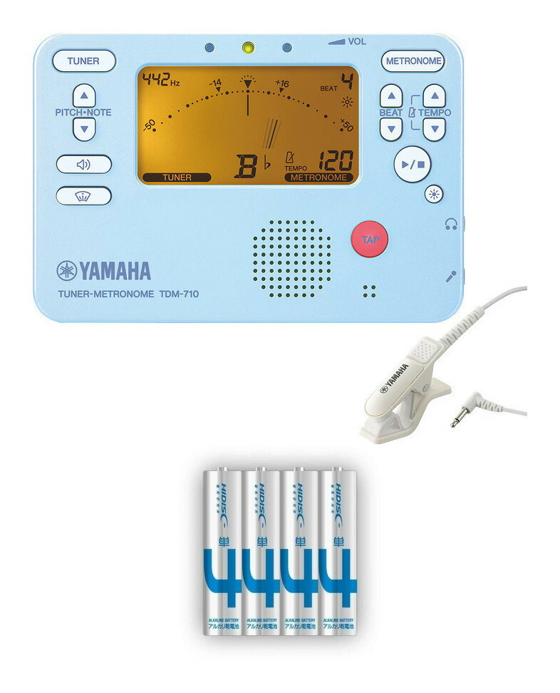 【楽天市場】YAMAHA TDM-710BLM/単4電池×4本付 マイク付属セット チューナー/メトロノーム(ブルー) + コンタクトマイク(アイボリー)/限定カラー【メール便発送・全国送料 ...