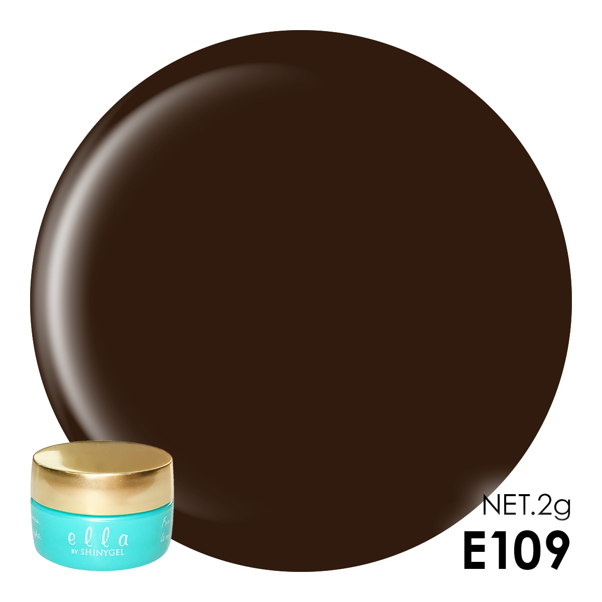 【楽天市場】ella BY SHINYGEL:カラージェル E109 ディープブラウン (エラバイシャイニージェル) [UV/LED対応 ...