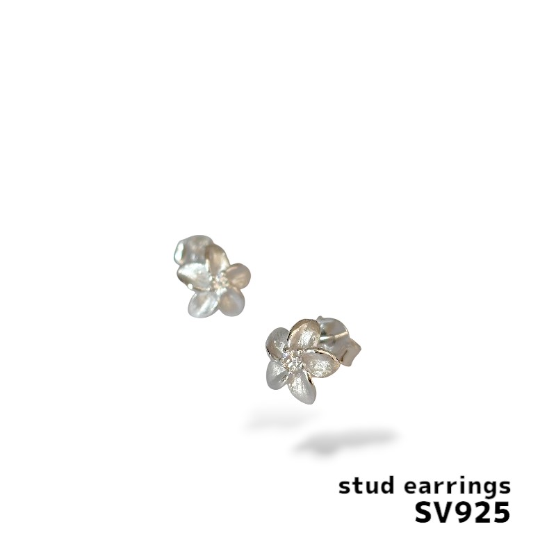 【楽天市場】シルバー925 スタッドピアス フラワー プルメリア E-1609 シルバー ピアス 両耳用：SAMURAI CRAFT サムライクラフト