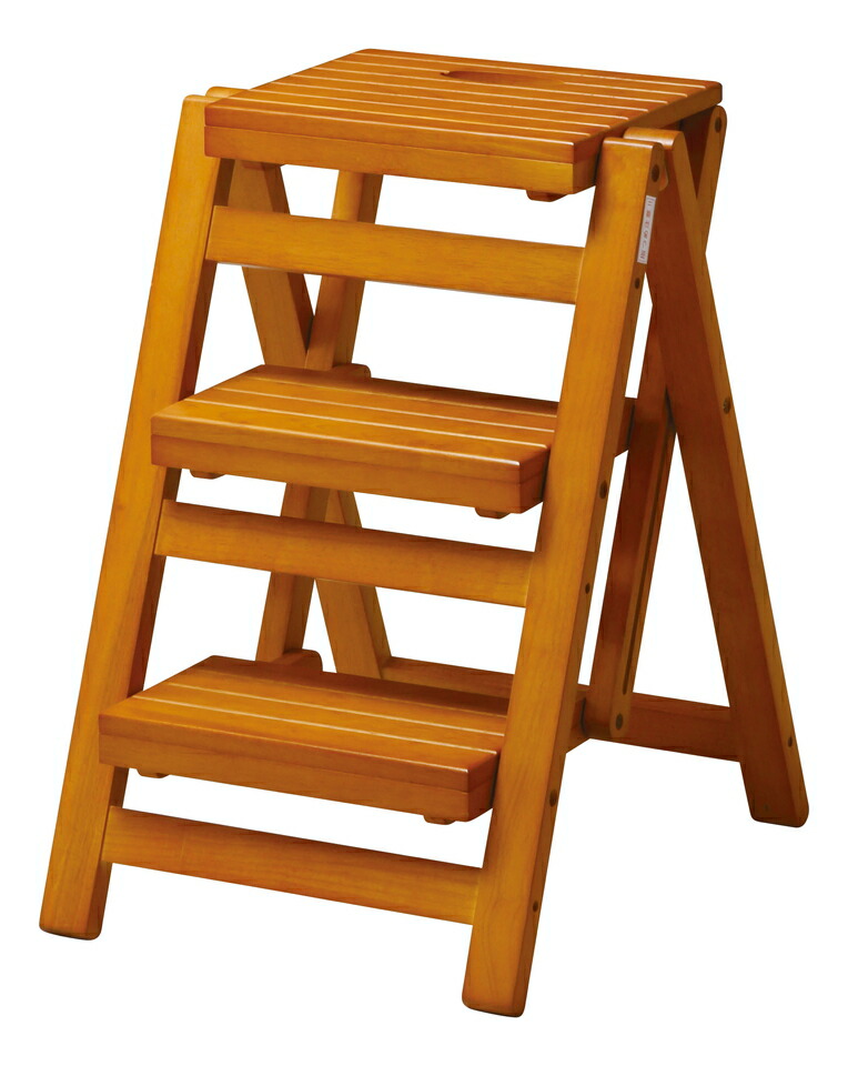 【楽天市場】折り畳みステップチェア3段 折りたたみ 折り畳み 畳める 省スペース 折りたたみ式 コンパクト シンプル 椅子 チェアー いす イス チェア 木製 踏み台 ステップ台：インテリア ...