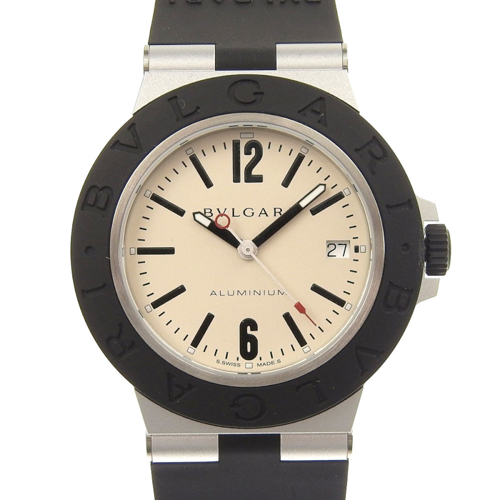 【楽天市場】【返品OK】ブルガリ アルミニウム BB40AT AL/ラバー AT バーインデックス アイボリー文字盤 保証書付き【送料無料 ...
