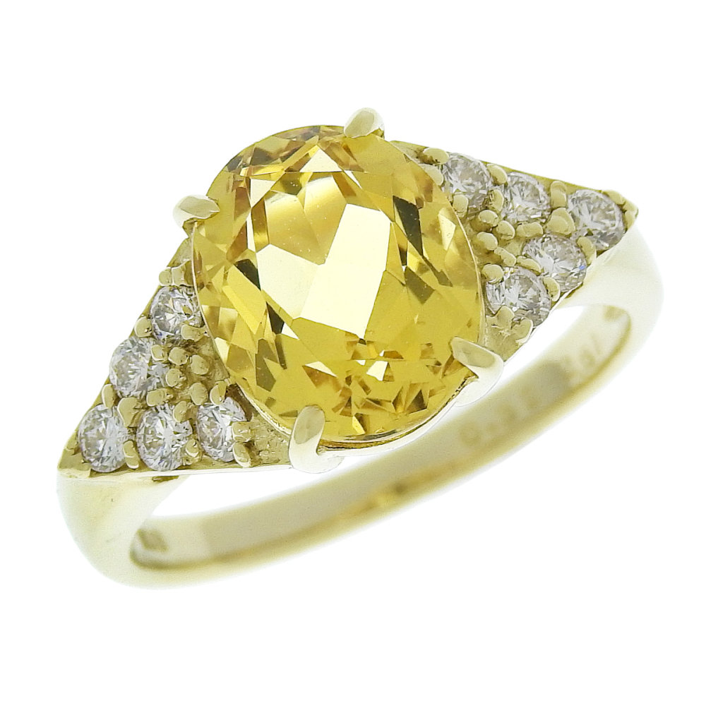 【楽天市場】【返品OK】2.61ct 天然イエローベリル リング 13号 K18YG 新品仕上げ済み ソーティング付き 合計0.32ct 天然ダイヤ レディース 18K 18金 イエロー ...