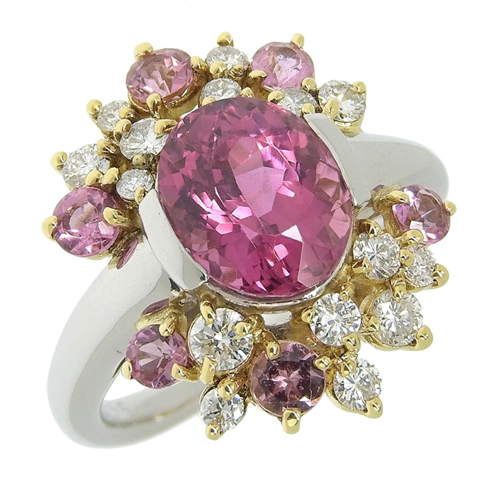 【楽天市場】【返品OK】合計2.89ct 天然トルマリン リング 9.5号 Pt900 K18YG 新品仕上げ済み 合計0.48ct 天然 ...