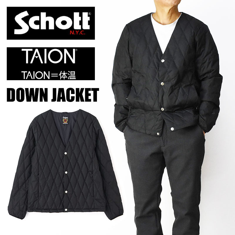 【楽天市場】Schott x TAION ショット ダウンジャケット DOWN JACKET インナーダウン コラボ メンズ アウター インナー 秋冬 782-4253002：JEANS ...