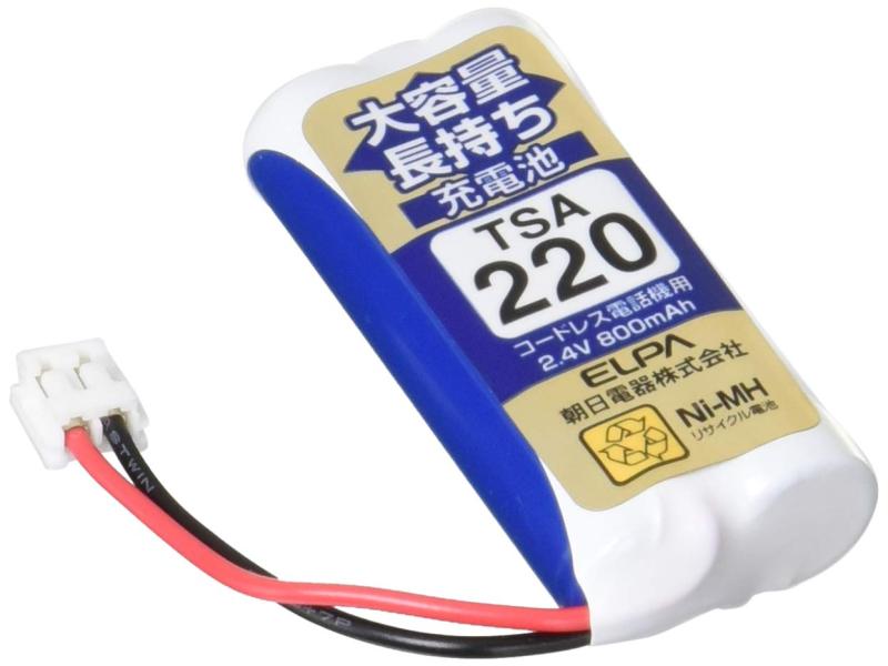 【楽天市場】エルパ(ELPA) 大容量長持ち充電池 パイオニア他同等品 2.4V 800mAh ニッケル水素充電池 TSA-220：sanvino