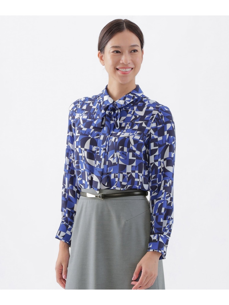 【楽天市場】【SALE／33%OFF】【ウォッシャブル】ゴールデンレシオプリントリボンブラウス TRANS WORK トランスワーク トップス ...