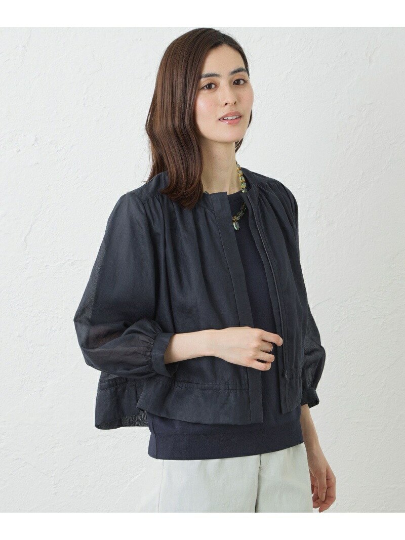 【楽天市場】【SALE／22%OFF】セルメタルオーガンジー ノーカラージャケット AMACA アマカ ジャケット・アウター ノーカラー ...