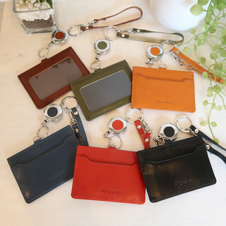 【楽天市場】A'sLogue 栃木レザー パスケース リール付き 定期入れ 本革 メンズ レディース 日本製 IDカードケース ギフト 革製品 ...