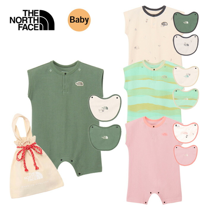 【楽天市場】ザ・ノース・フェイス 2025年春夏 ベビー ラッチパイルロンパース&2Pビブ NTB12567 巾着 ベビーウェア ビブ お食事 ...