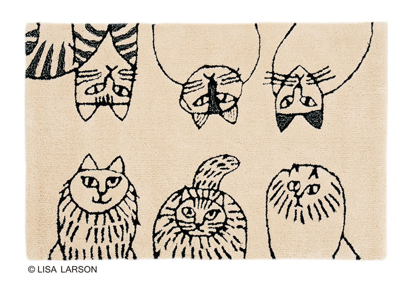 【楽天市場】リサ・ラーソン スケッチねこたち ラグマット【サイズ：約90cm×140cm】[QB1442-63]デザイナーズブランド LISA LARSON ハリネズミ 日本製手洗いOK 滑り ...