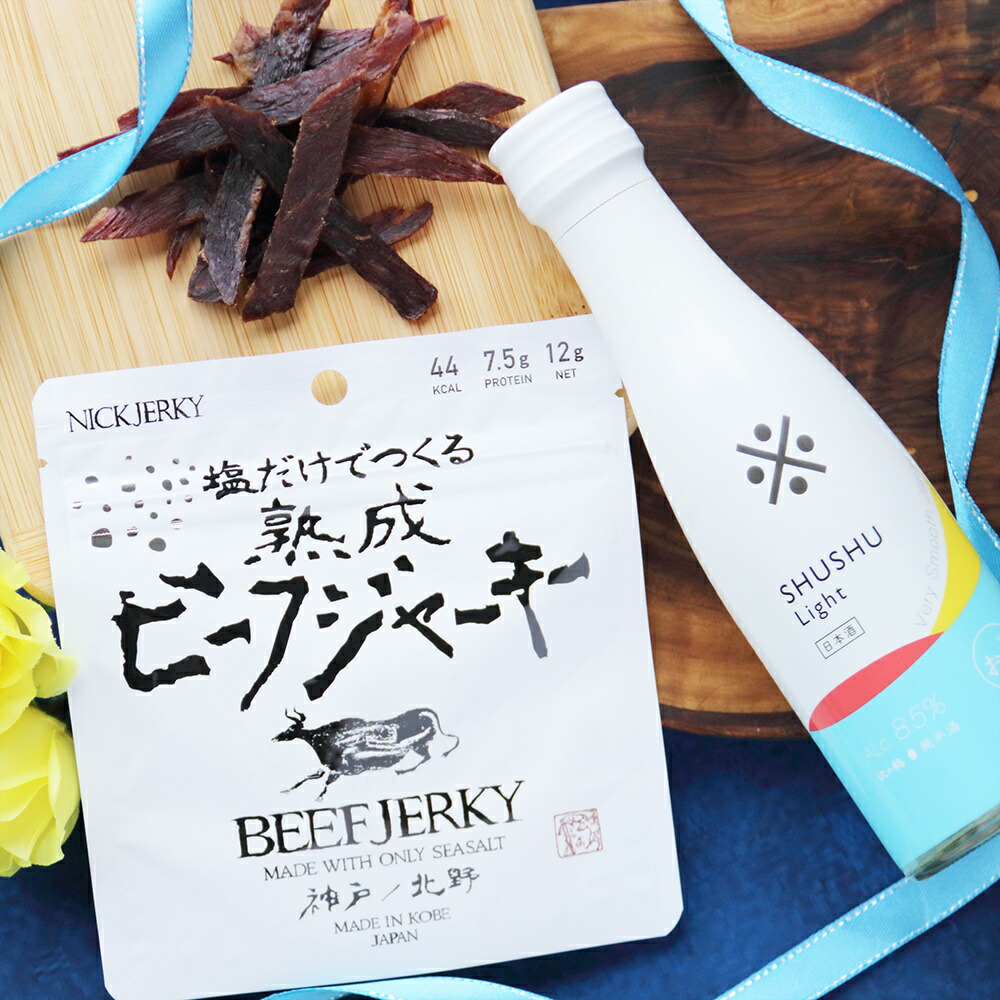 【楽天市場】【父の日 ギフト包装 可能！】 おつまみ&お酒セット 神戸発 純米酒SHUSHU Light(シュシュ・ライト)180ml & 塩 ...