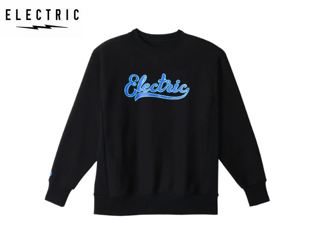 【楽天市場】エレクトリック ELECTRIC SCRIPT CREW BLACK×BLUE ブラック×ブルー 黒×青 スクリプト ロゴ ...