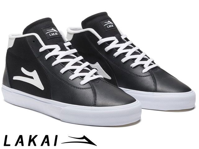 【楽天市場】国内正規品 Lakai NEWモデル FLACO II MID BLACK/WHITE LEATHER フラコ 2 ミッド ...