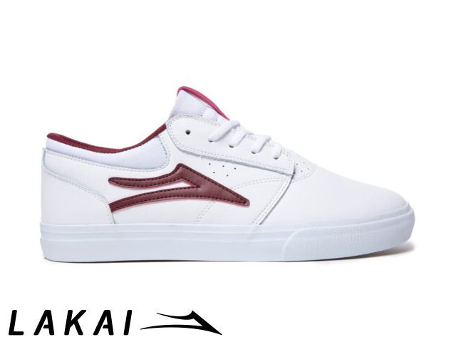 【楽天市場】国内正規品 Lakai NEWモデル GRIFFIN WHITE/BURGUNDY LEATHER ホワイト/バーガンディ レザー ...
