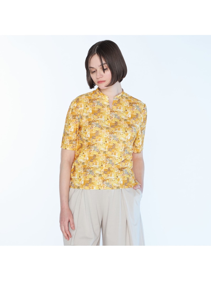 【楽天市場】Liberty Printアーカイブ衿付きカットソー SCAPA スキャパ トップス カットソー・Tシャツ イエロー グリーン ...