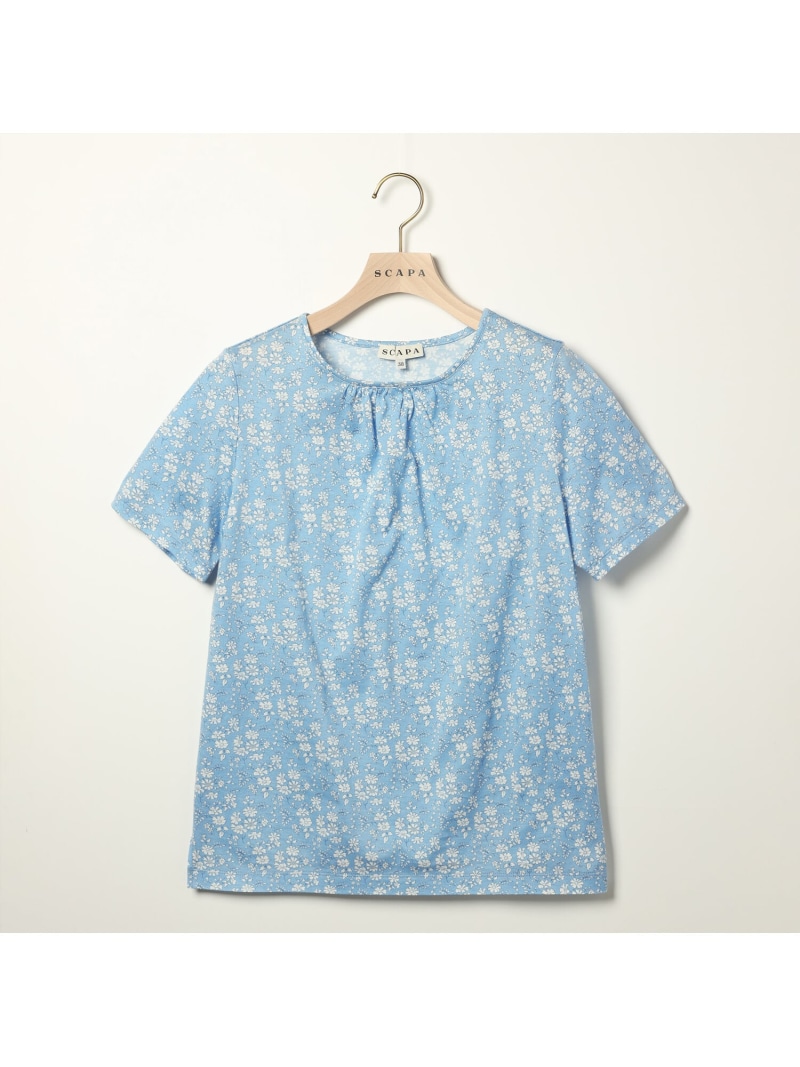 【楽天市場】【WEB限定】Liberty Printミニフラワー丸首カットソー SCAPA スキャパ トップス カットソー・Tシャツ ピンク ...