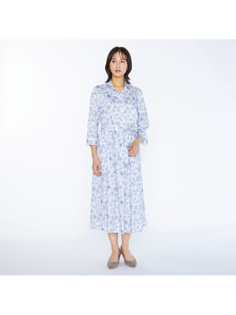 【楽天市場】Liberty Printモノフラワーワンピース SCAPA スキャパ ワンピース・ドレス ドレス ベージュ【送料無料 ...