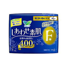 【楽天市場】花王 ロリエ エフ しあわせ素肌 特に多い夜用 羽つき 400 (7コ入) 生理用ナプキン：大将もビックリ！SCB