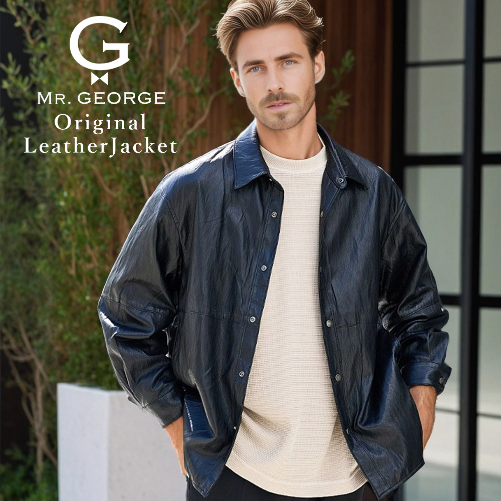 【楽天市場】イケオジ シャツ 50代 レザー メンズ 長袖 ブランド おしゃれ トップス ライトアウター 羽織り レギュラーカラー ...