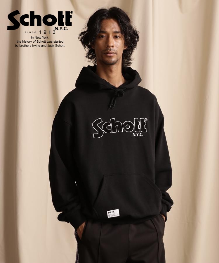 【楽天市場】★SALE |Schott/ショット 公式通販 |HOODED SWEAT SHENEEL LOGO /シニール ロゴ パーカー ...