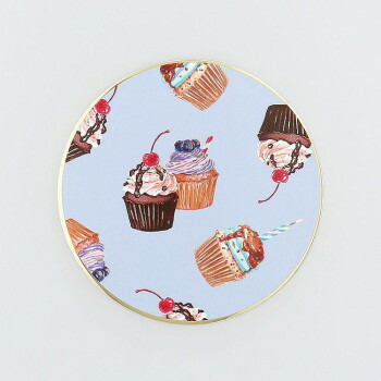 【楽天市場】フラワーリング PLUS FOR me コンパクトミラー カップケーキ柄 GMR0211-BL 持ち運びに便利な軽量ダブルミラー ...