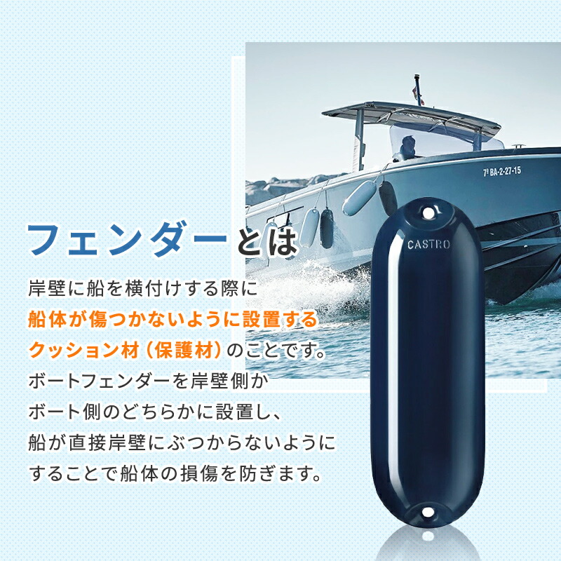 【楽天市場】CASTRO カストロ NFD-3 フェンダーホワイト フェンダーカバーセット | お得 セット 係船用具 防舷 船 マリン用品 ...