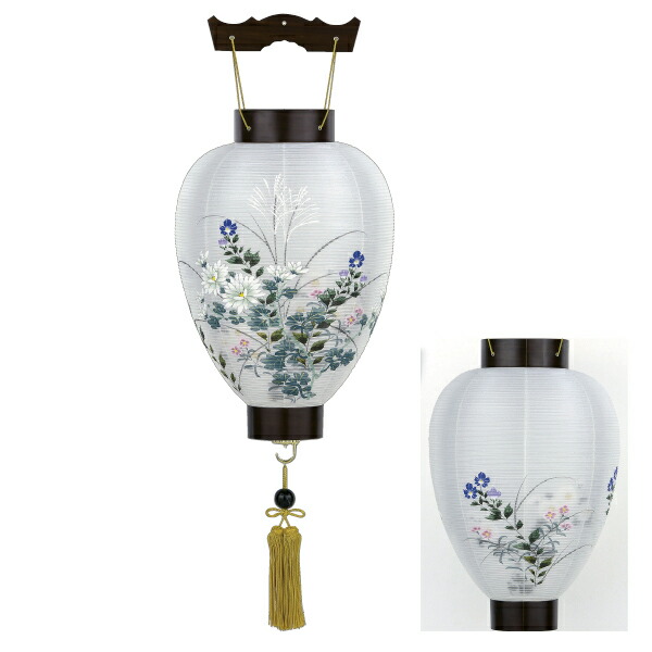 【楽天市場】【送料無料】盆提灯 二重紫檀 大輪菊に撫子 13751A：清月記楽天市場店