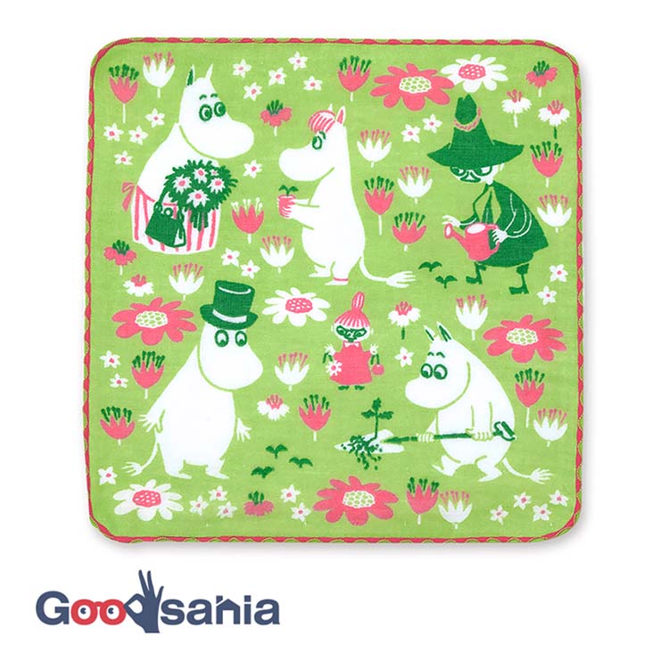 【楽天市場】宮本 ハンカチ MOOMIN ムーミン ガーゼパイルハンカチ ムーミンフレンズガーデニング 約25×25cm 日本製 ライトグリーン 06076 ( 北欧雑貨 ハンカチーフ 手拭き ...