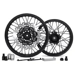 【楽天市場】19 " & 17" ブラックフロントリアスポークホイールリムディスクセットホンダ CB 400 X CB400X 19 ...