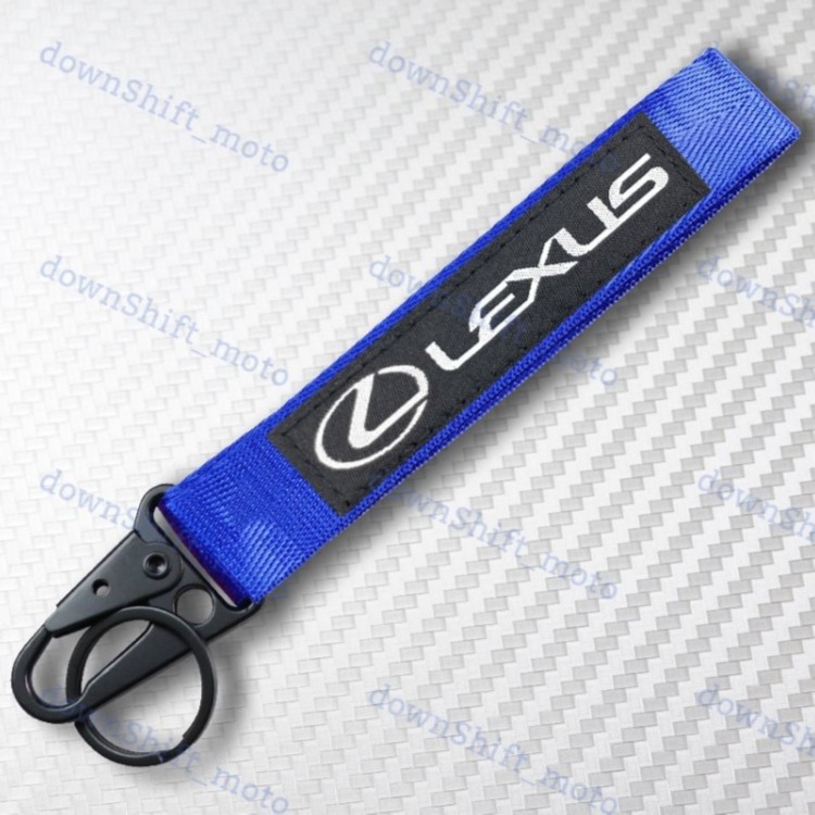 【楽天市場】レクサスブルーレーシングキーホルダー金属キーリングフックストラップストラップナイロンユニバーサル For LEXUS Blue ...