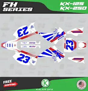 【楽天市場】Kawasaki KX125 KX250 (2003-2008) KX 125 KX 250 FH Ser - レッドブルー用 ...