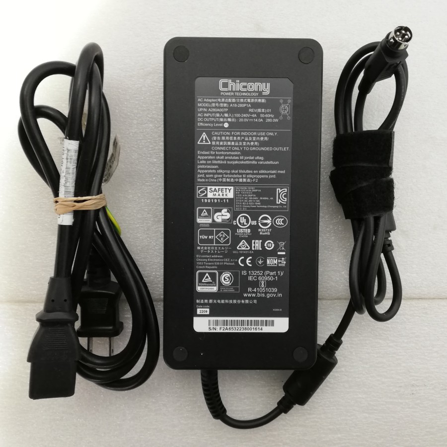 【楽天市場】中古美品 CHICONY AC ADAPTER 280W 20V~14A A18-280P1A 外径約10mm 内径約9.2mm ...