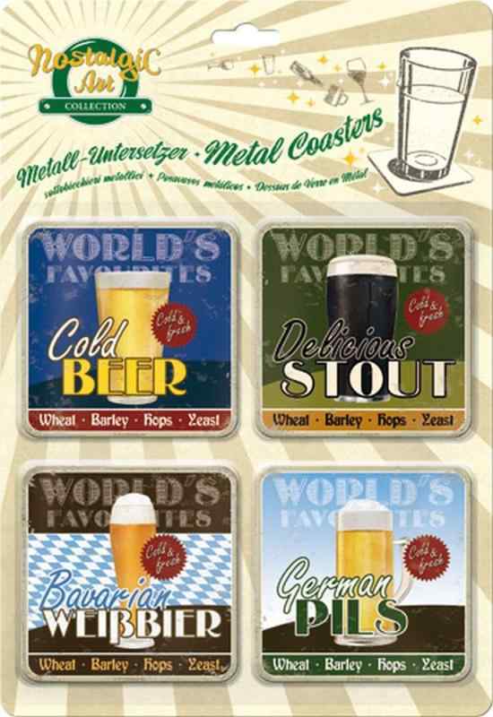【楽天市場】ビール World's Favourite Beers Set/コースター 4枚 セット (ブリキ製)：SEIYUショップ