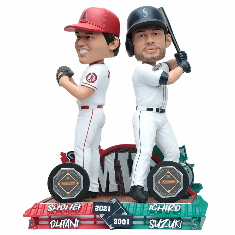 【楽天市場】MLB 大谷翔平 & イチロー エンゼルス マリナーズ ボブルヘッド 【288個限定】2001 & 2021 AL MVP ...