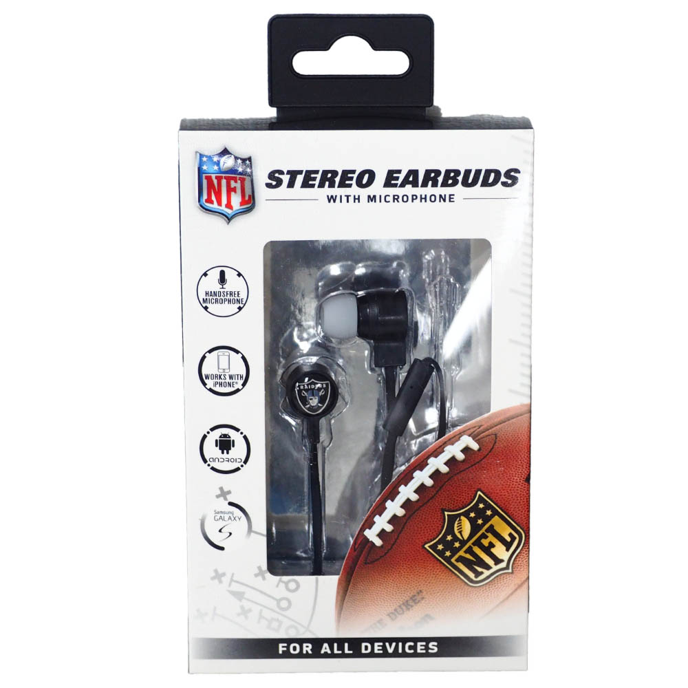 【楽天市場】NFL レイダース Stereo Earbuds with Microphone マイク イヤフォン Mizco：MLB.NBA ...